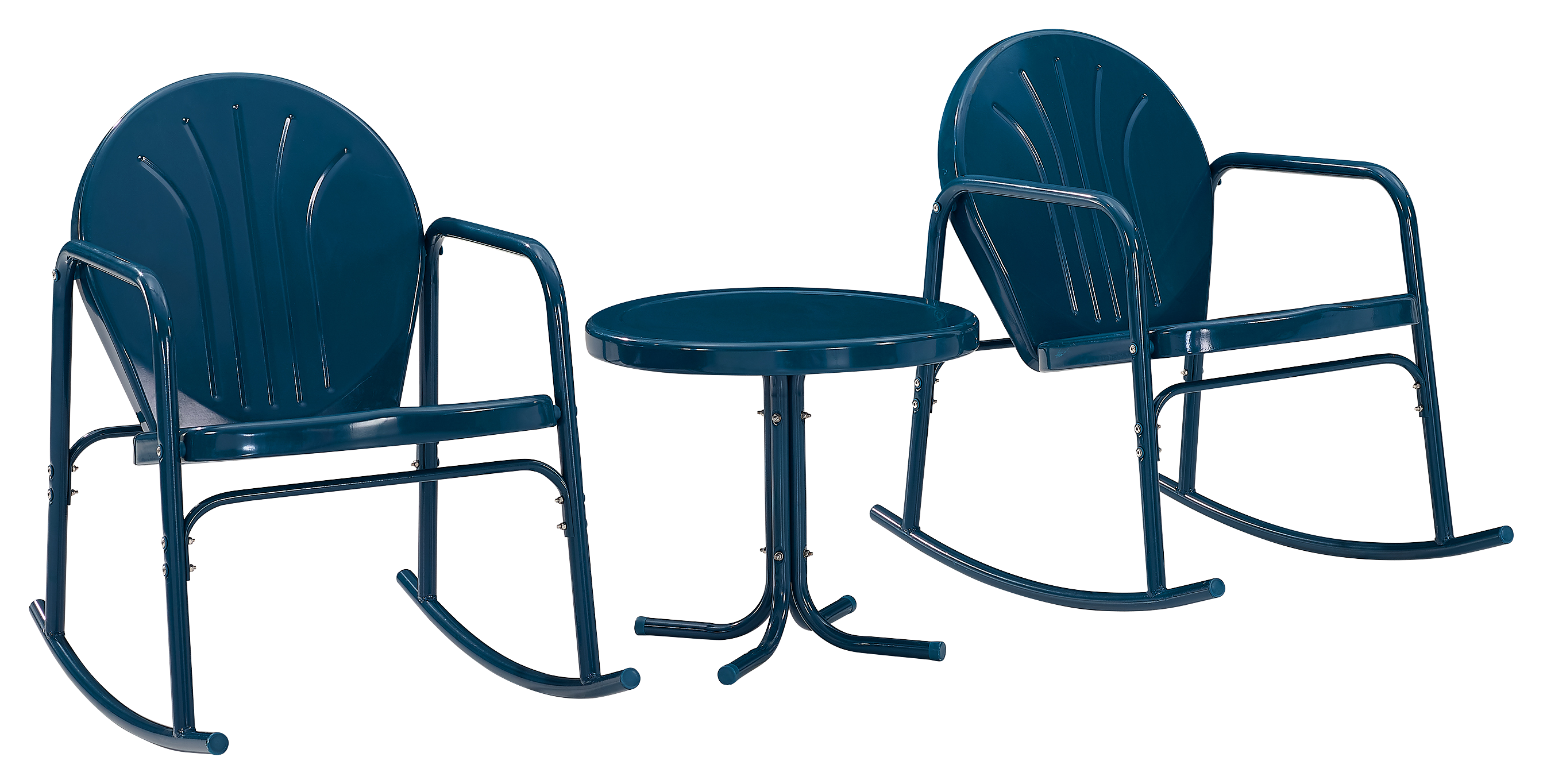 Crosley Griffith Outdoor Metal Rocking Chairs and Table 3-Piece Set ...